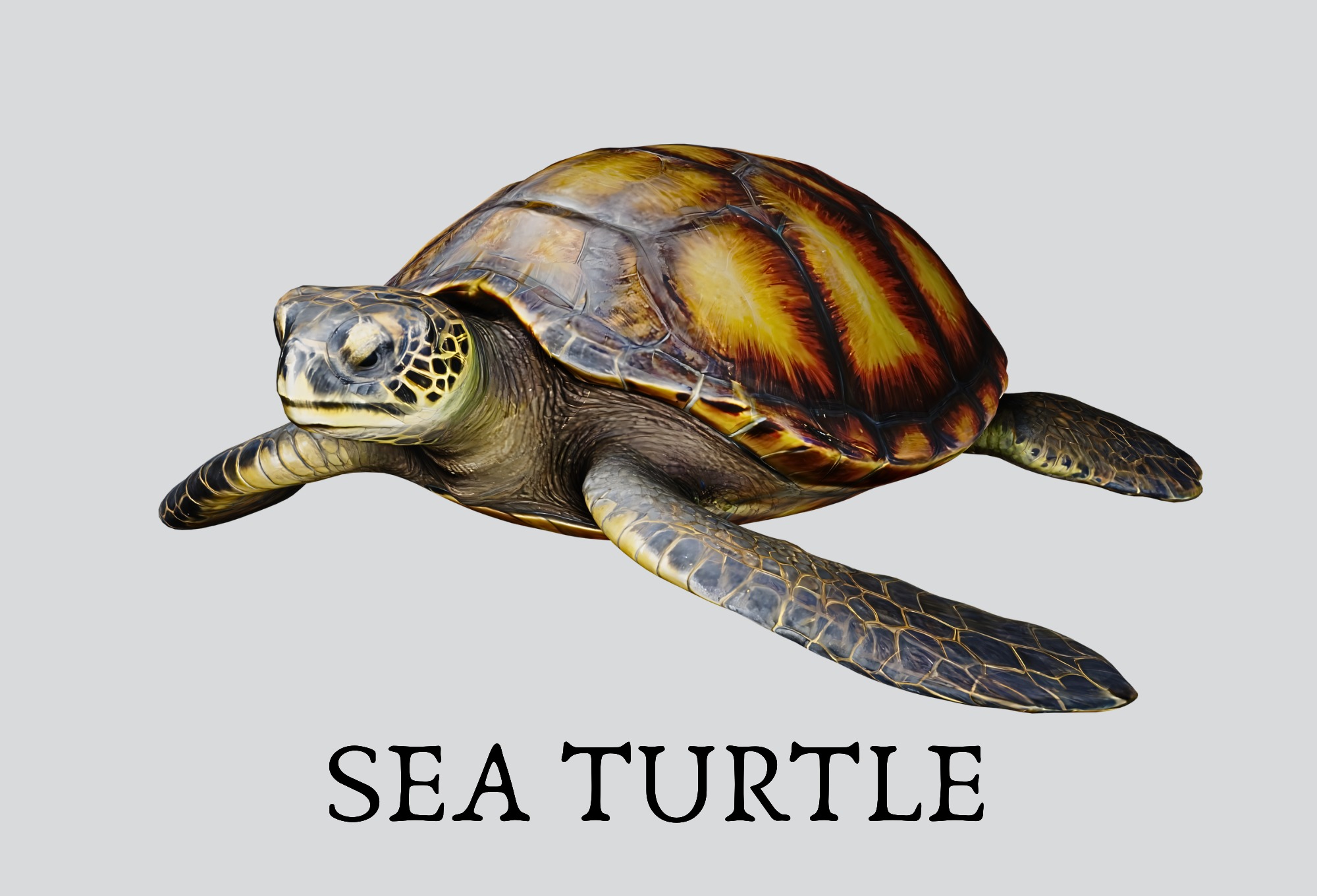 3D model Realistic Sea Turtle Low Poly 3D Model PBR Textures VR / AR ...