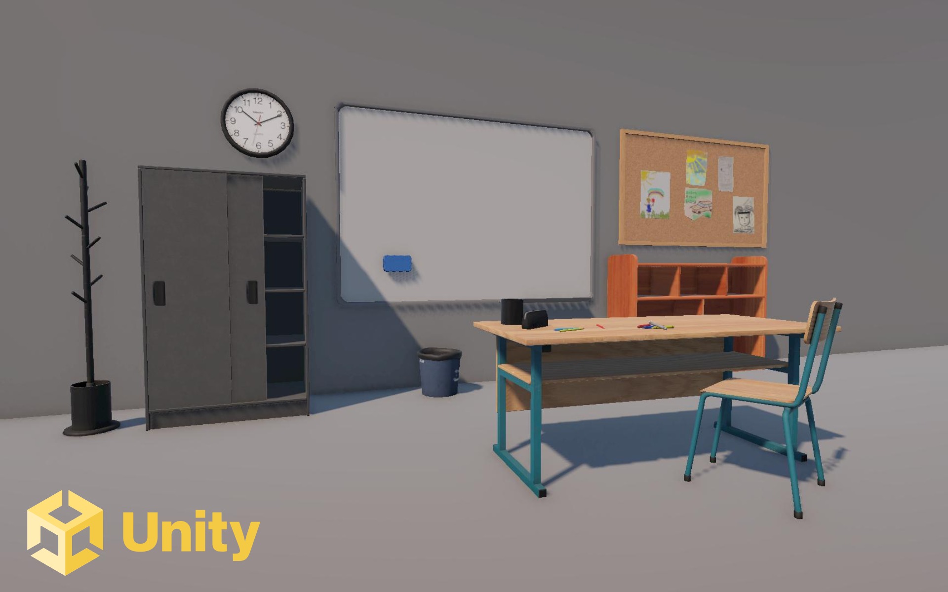 3D model School Classroom Props 15 Models Game-Ready VR / AR / low-poly ...