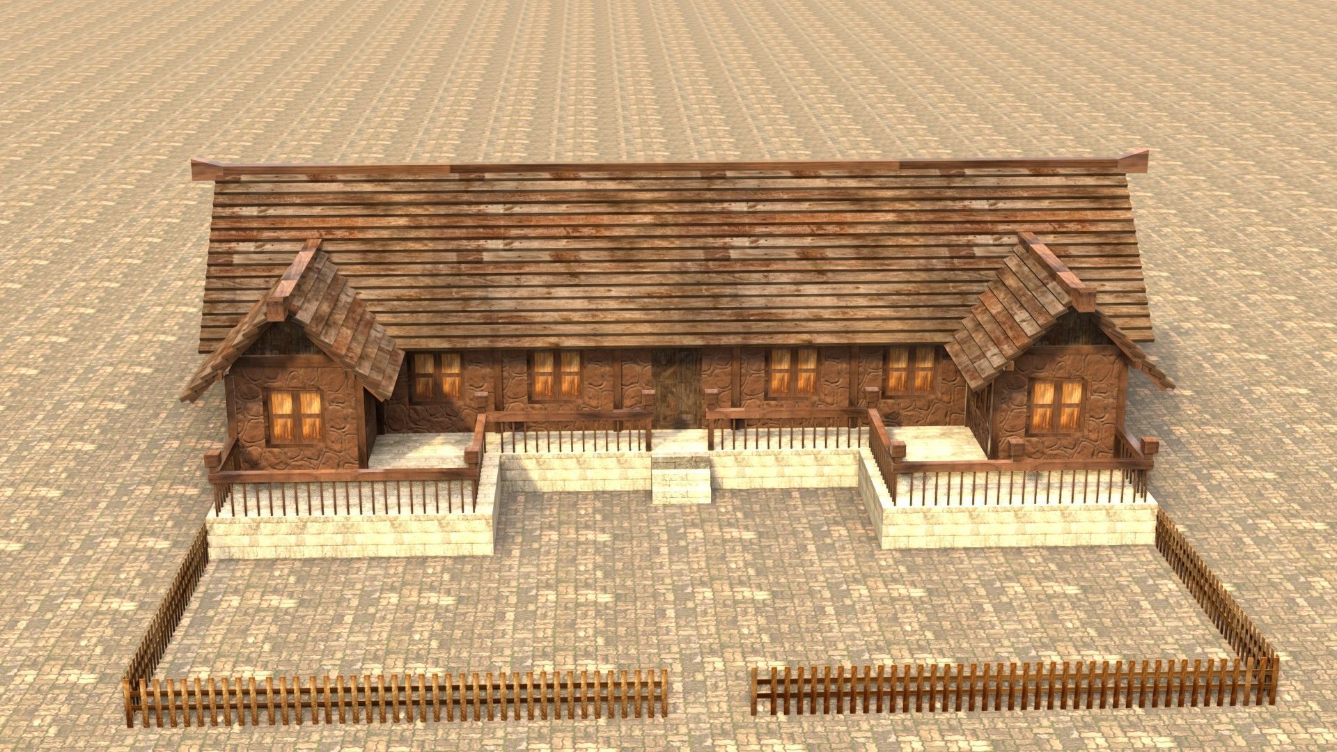 3D model Realistic Medieval Village House Low Poly VR / AR / low-poly ...