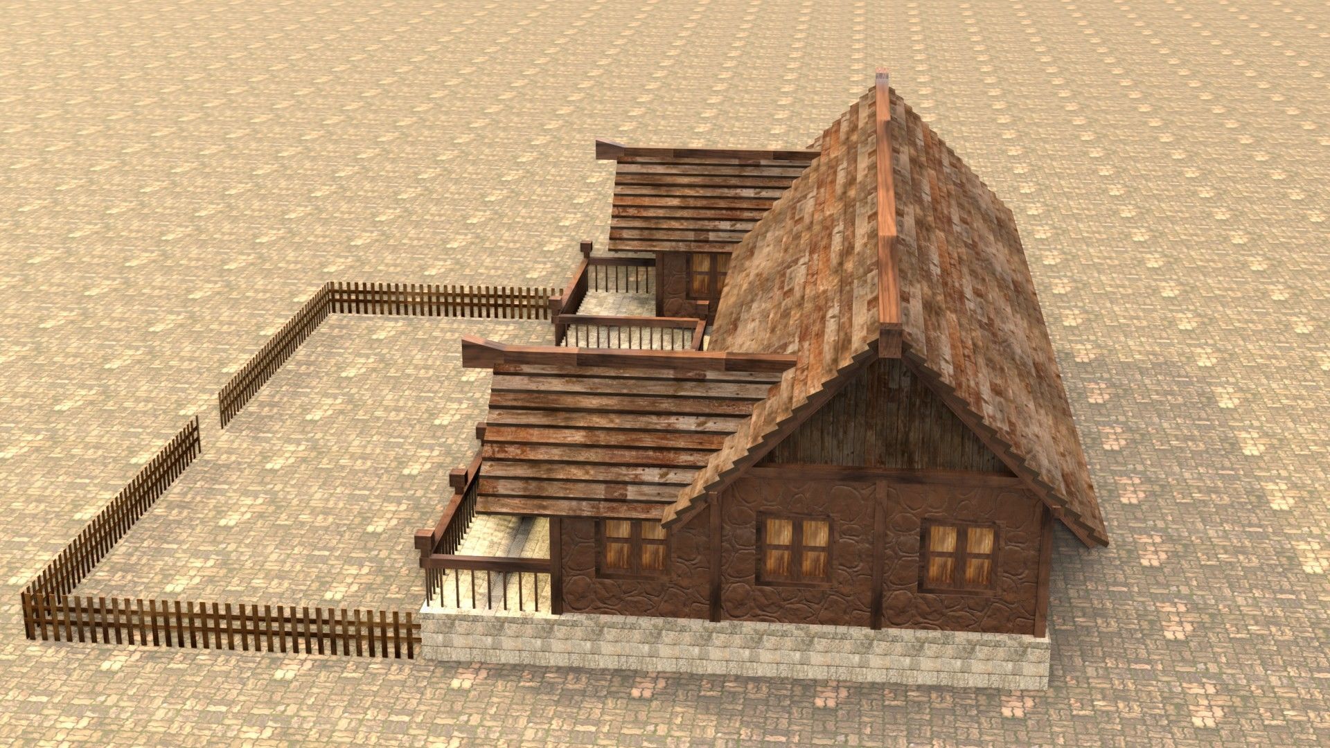 3D model Realistic Medieval Village House Low Poly VR / AR / low-poly ...