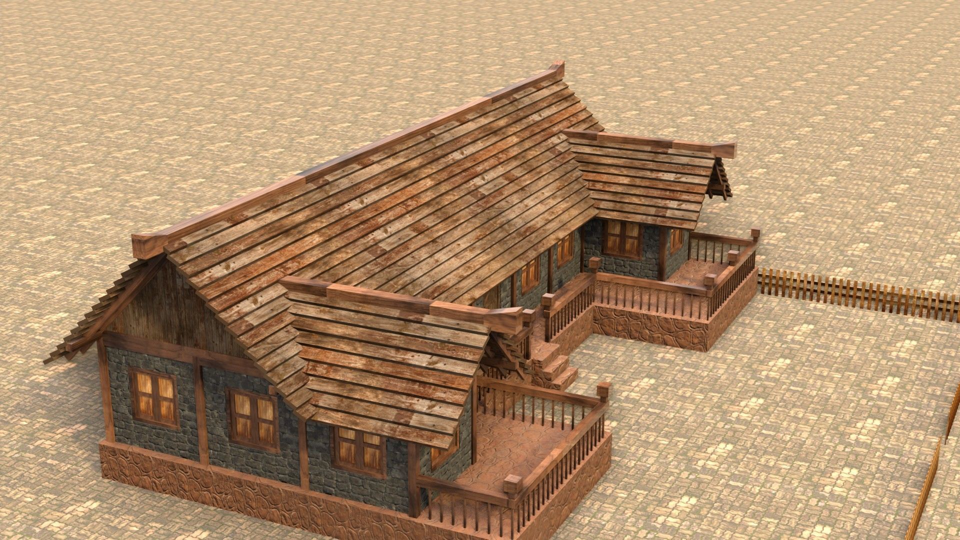 3D model Old Village Medieval House 3D Model VR / AR / low-poly | CGTrader