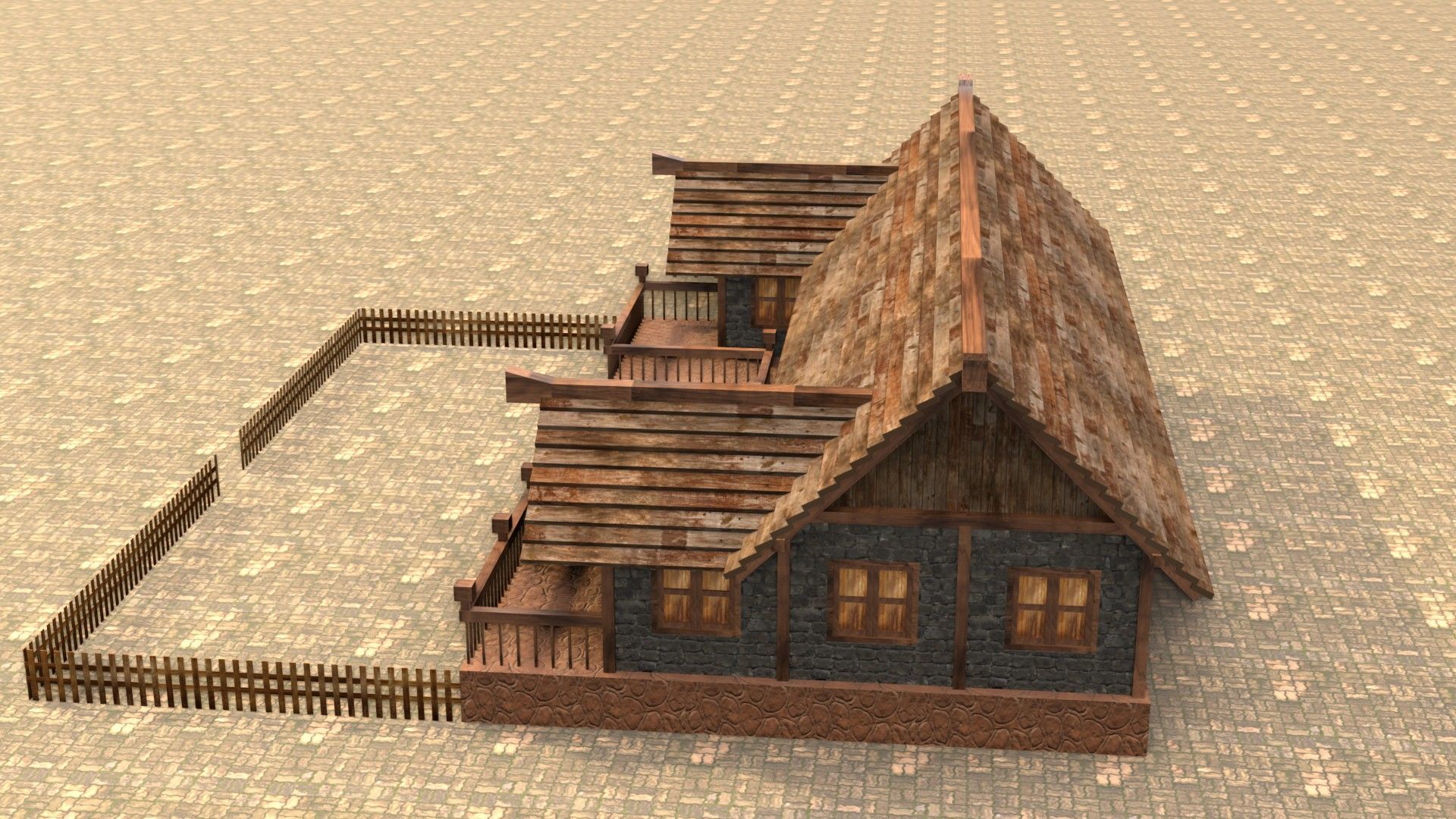 3D model Old Village Medieval House 3D Model VR / AR / low-poly | CGTrader