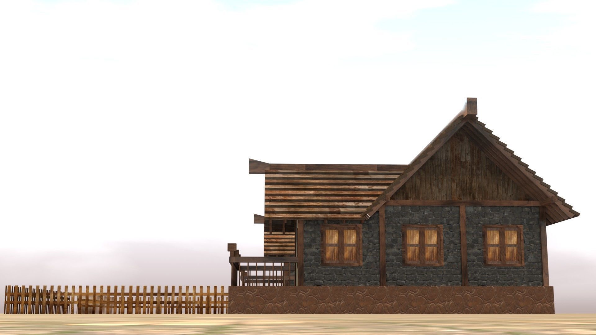 3D model Old Village Medieval House 3D Model VR / AR / low-poly | CGTrader