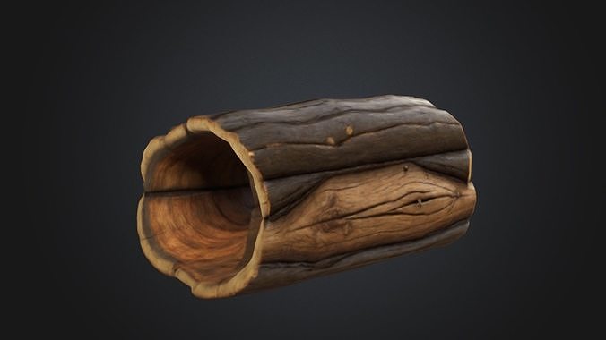Hollow Log stylized for game ready 3D model | CGTrader