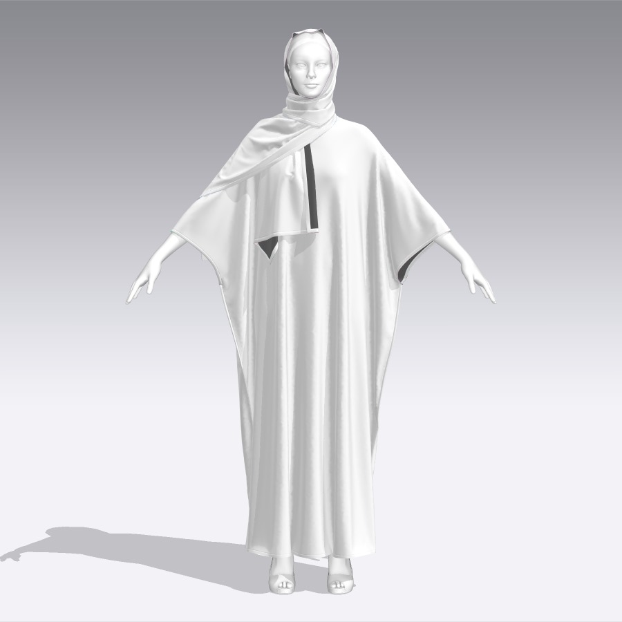 Abaya with hijab Walk Cycle 3D model 3D model animated | CGTrader