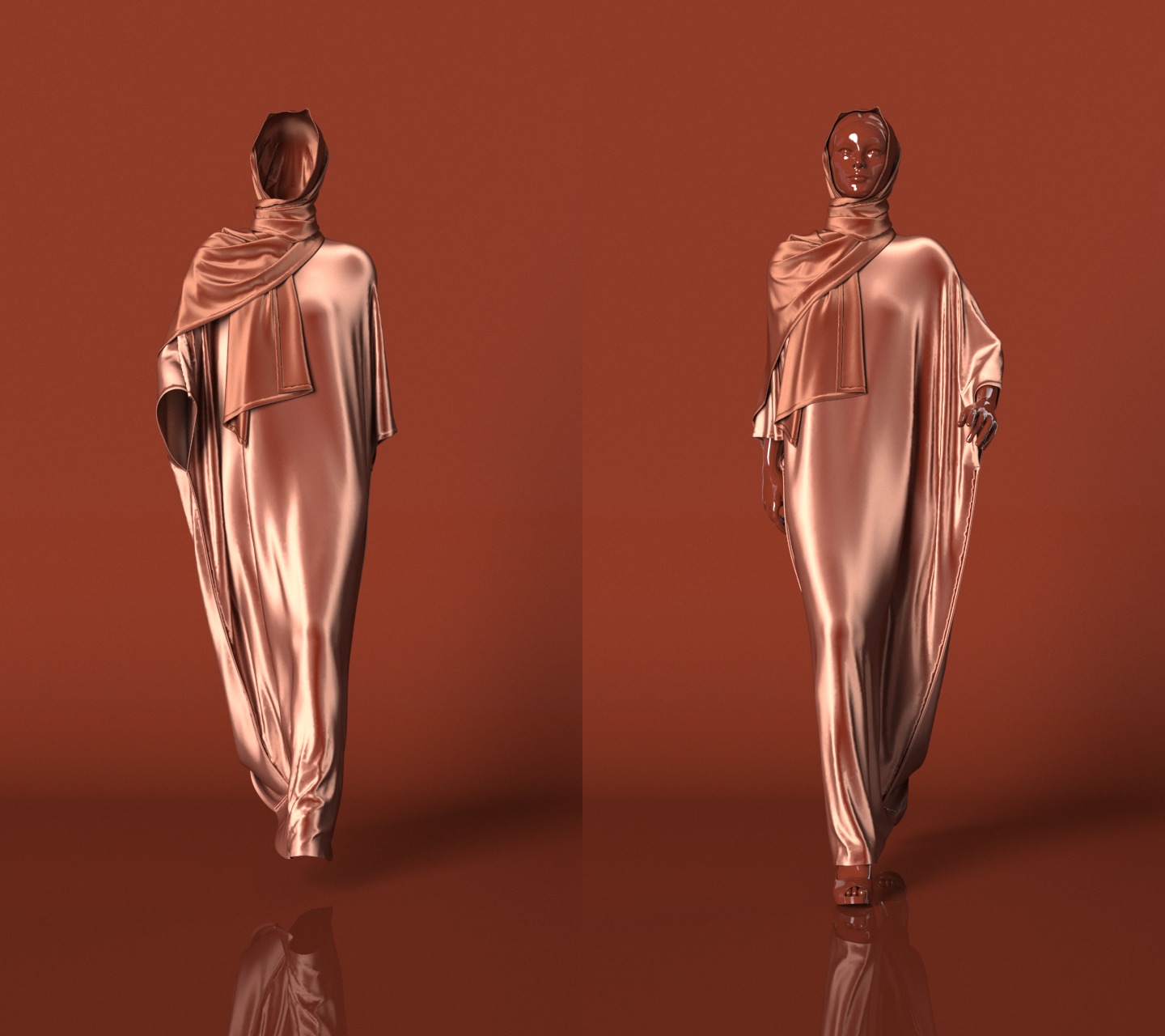 Abaya with hijab Walk Cycle 3D model 3D model animated | CGTrader