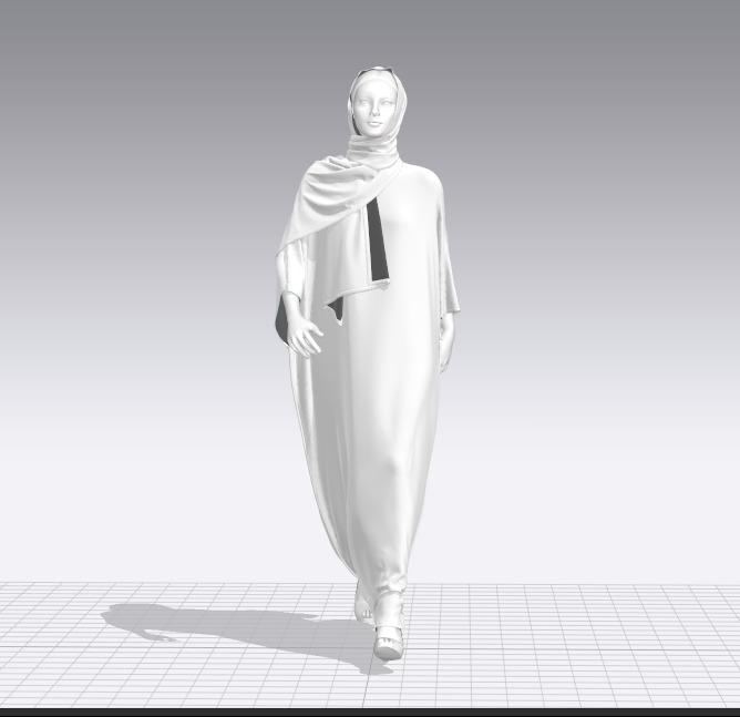 Abaya with hijab Walk Cycle 3D model 3D model animated | CGTrader