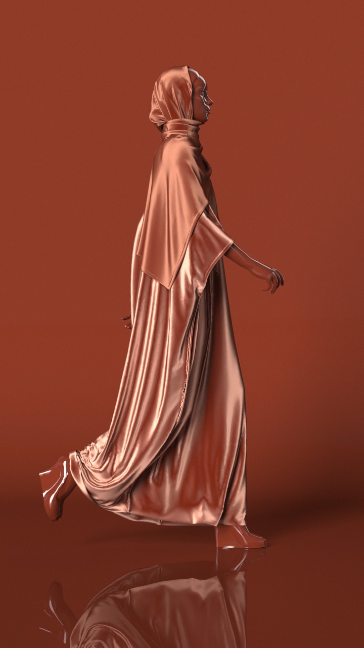 Abaya with hijab Walk Cycle 3D model 3D model animated | CGTrader