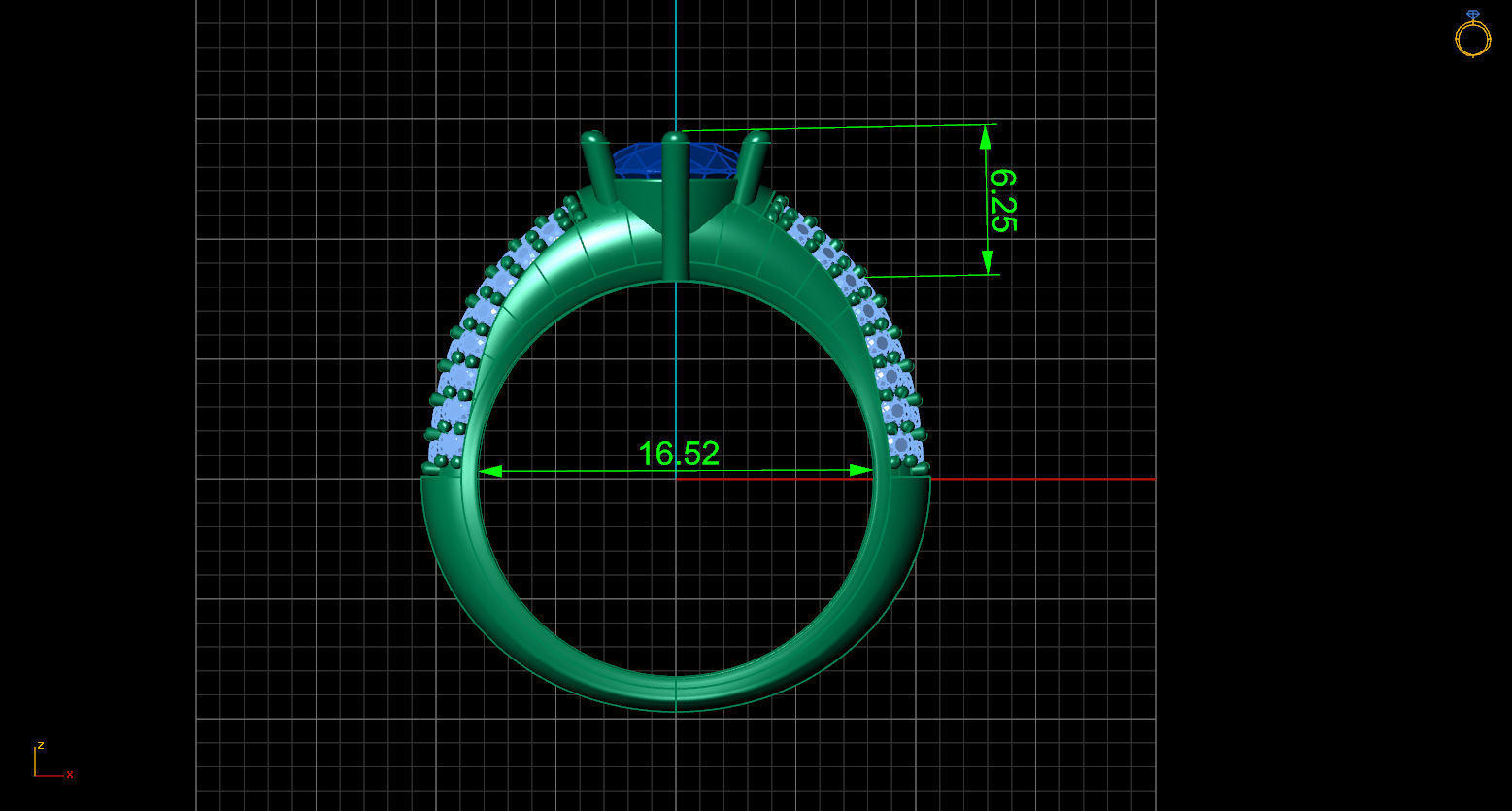 STL 3DM Print Ready Women Diamond Ring Lightweight Printable 3D model ...