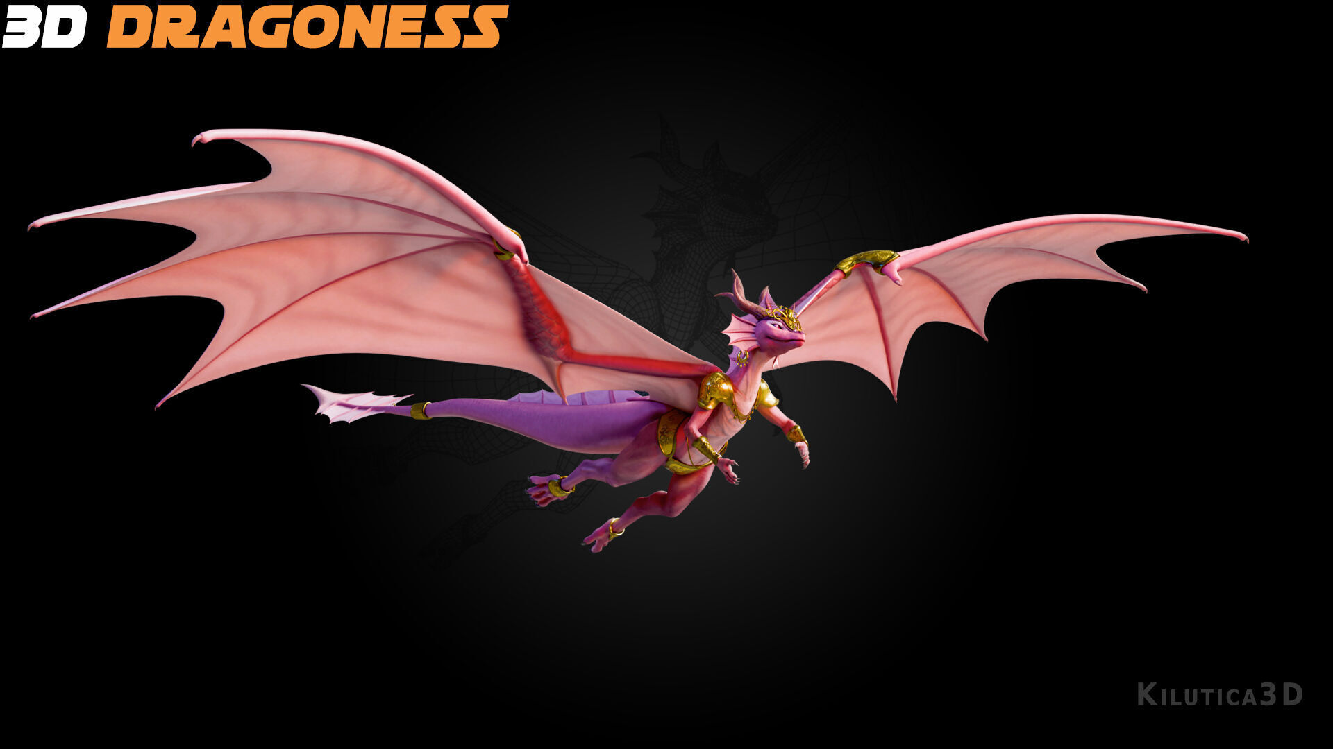 3D model Dragoness - Rigged Female Dragon Character Model VR / AR / low ...