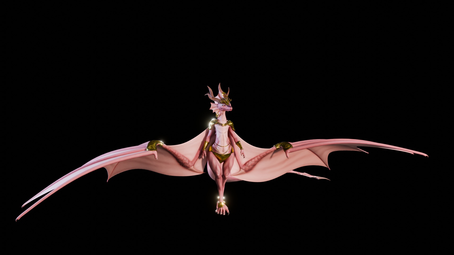 3D model Dragoness - Rigged Female Dragon Character Model VR / AR / low ...