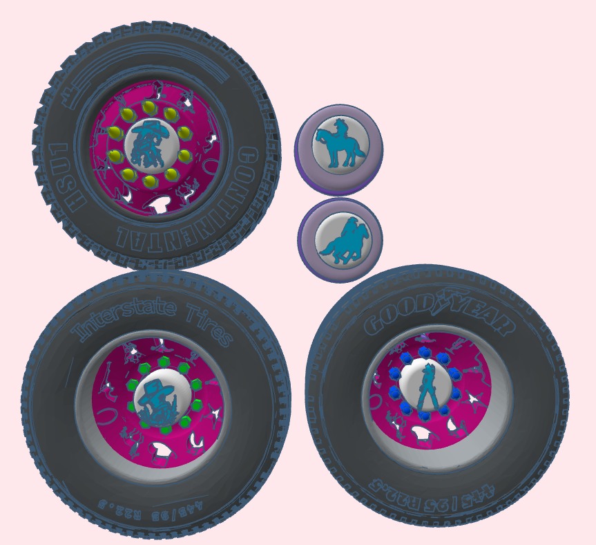 Country western rims for Semi truck and trailer 22-5 inch 3D model 3D ...