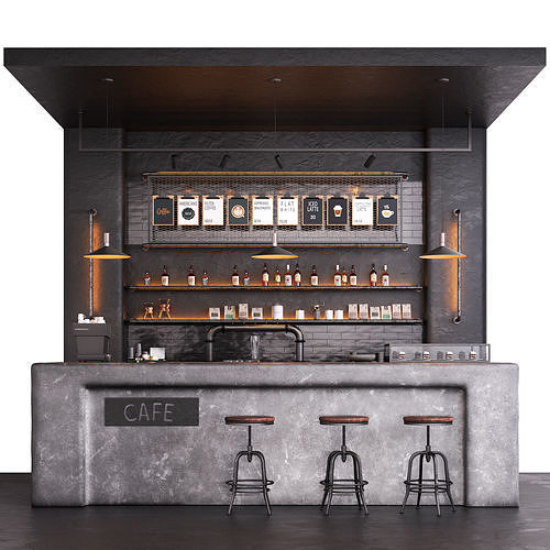 Coffee shop counter 3D model | CGTrader