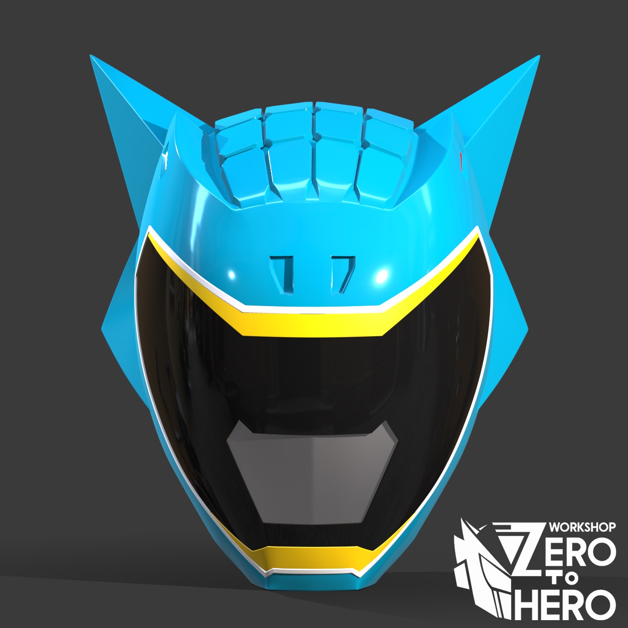 Power Ranger Dino Charge Cyan helmet 3D model 3D printable | CGTrader