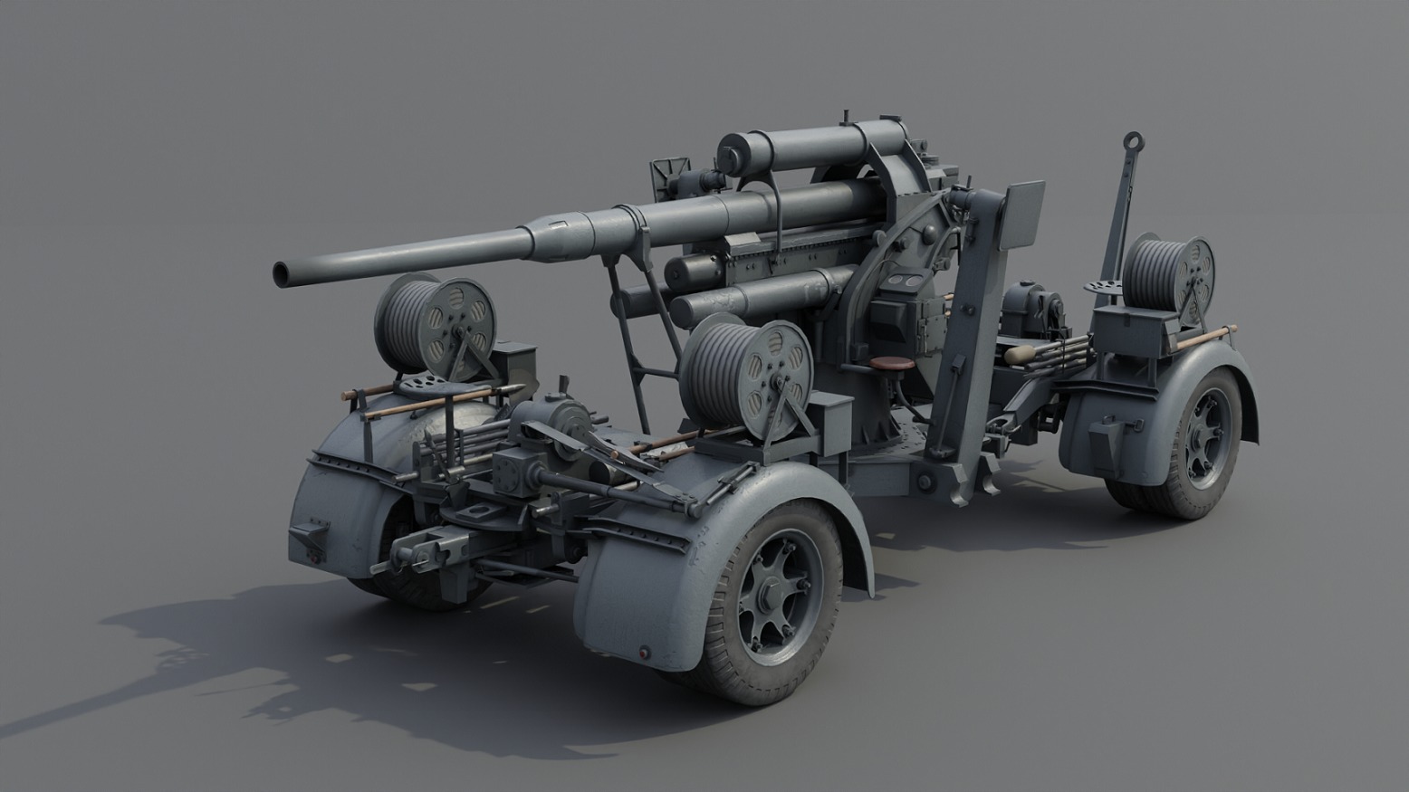 3D model 88mm Flak 36 Carriage Anti Aircraft Gun VR / AR / low-poly ...
