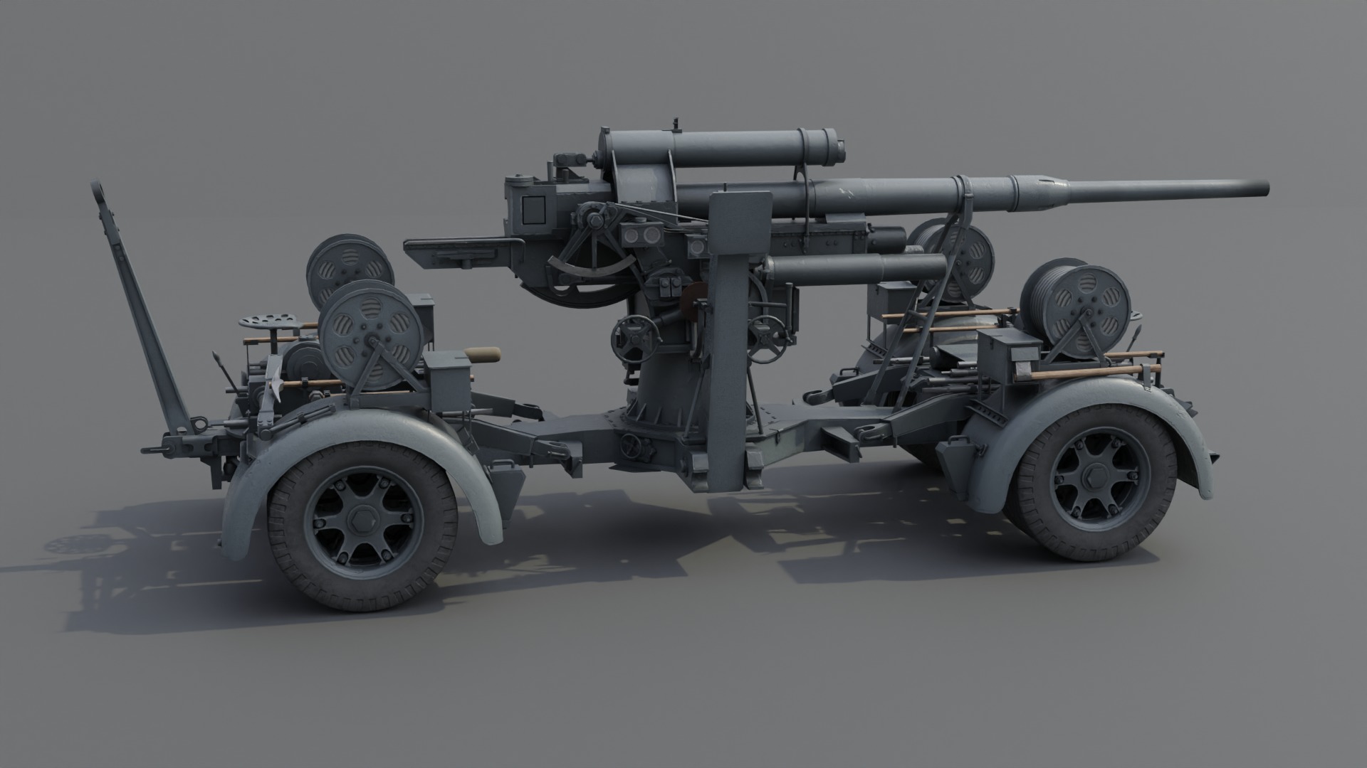 3D model 88mm Flak 36 Carriage Anti Aircraft Gun VR / AR / low-poly ...