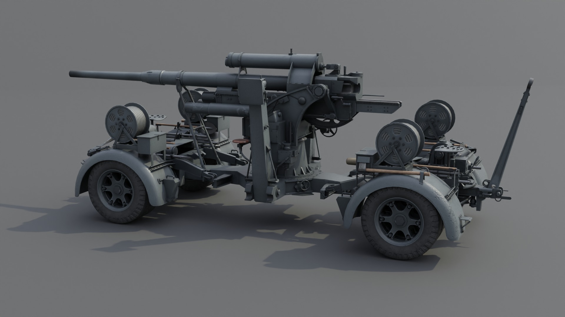3D model 88mm Flak 36 Carriage Anti Aircraft Gun VR / AR / low-poly ...