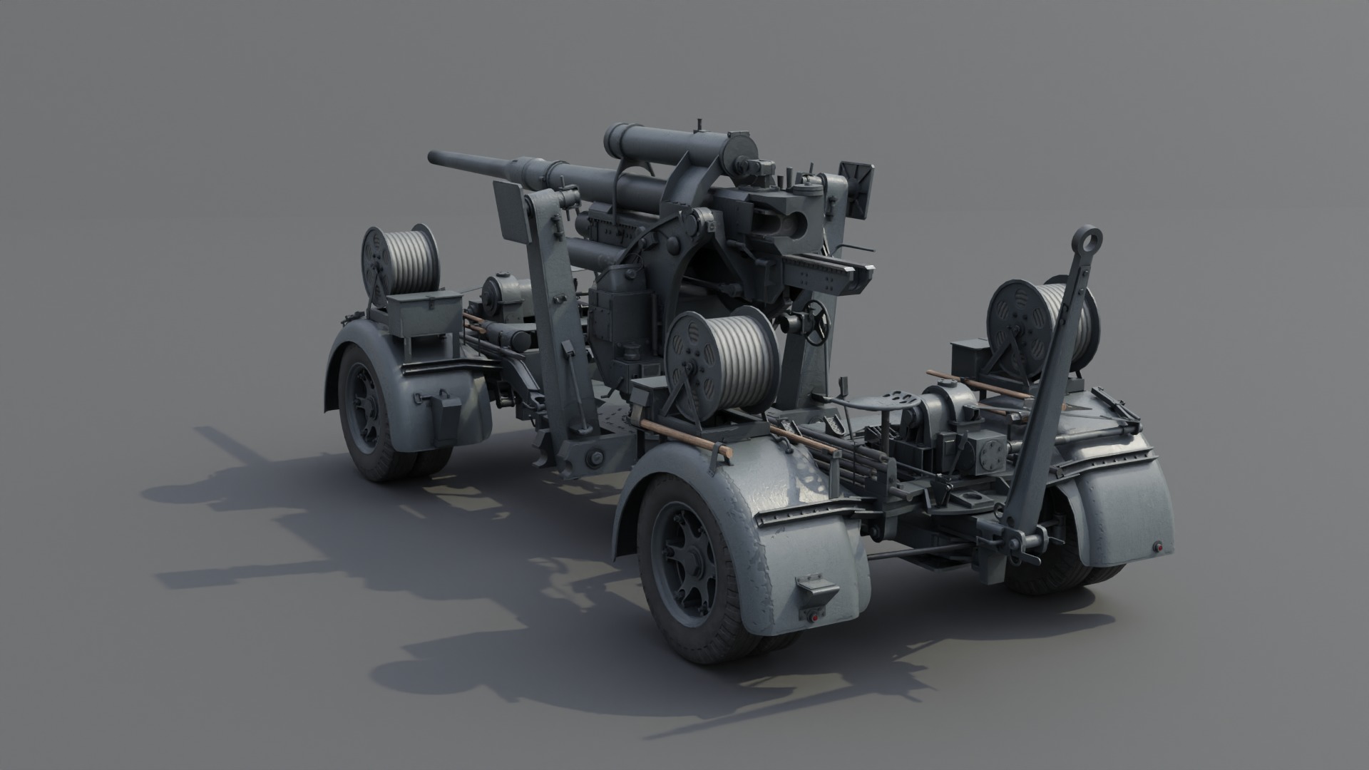 3D model 88mm Flak 36 Carriage Anti Aircraft Gun VR / AR / low-poly ...