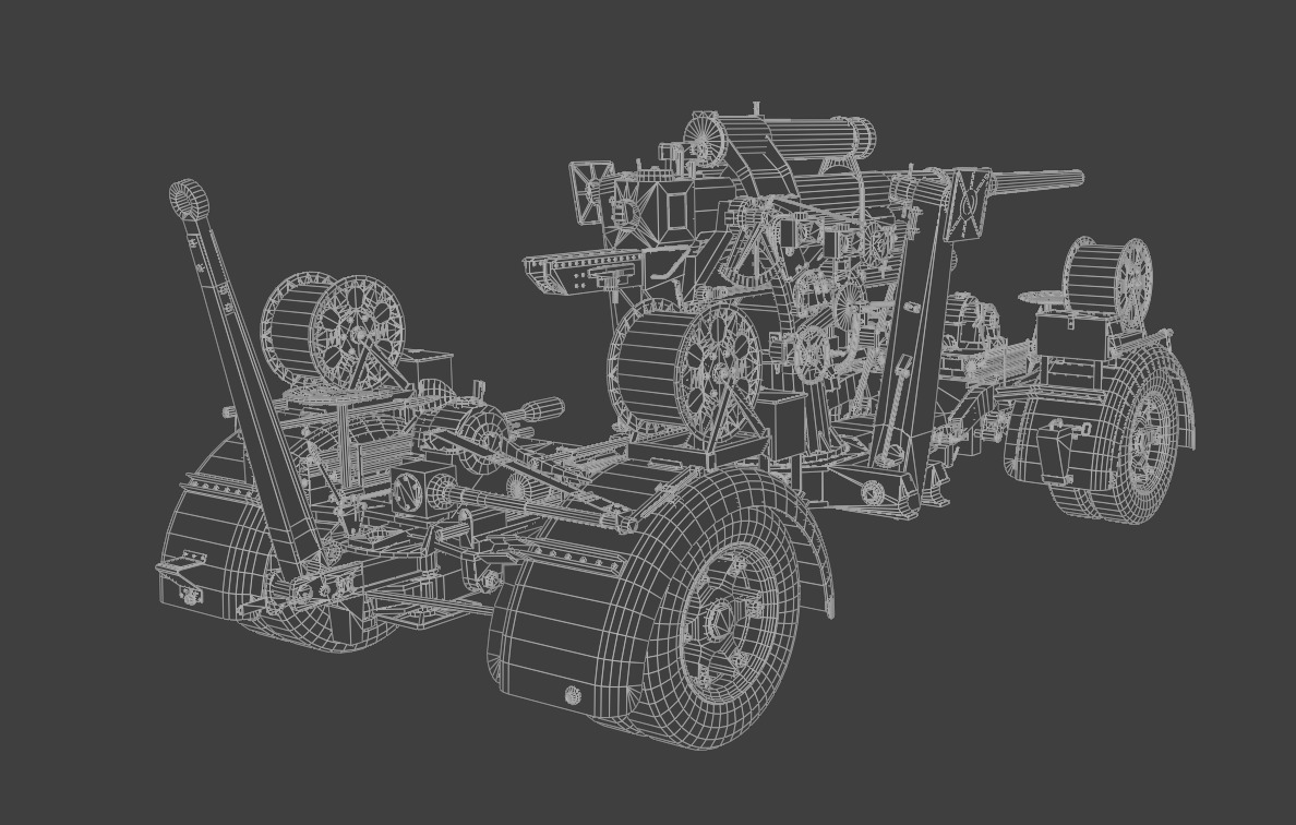 3D model 88mm Flak 36 Carriage Anti Aircraft Gun VR / AR / low-poly ...