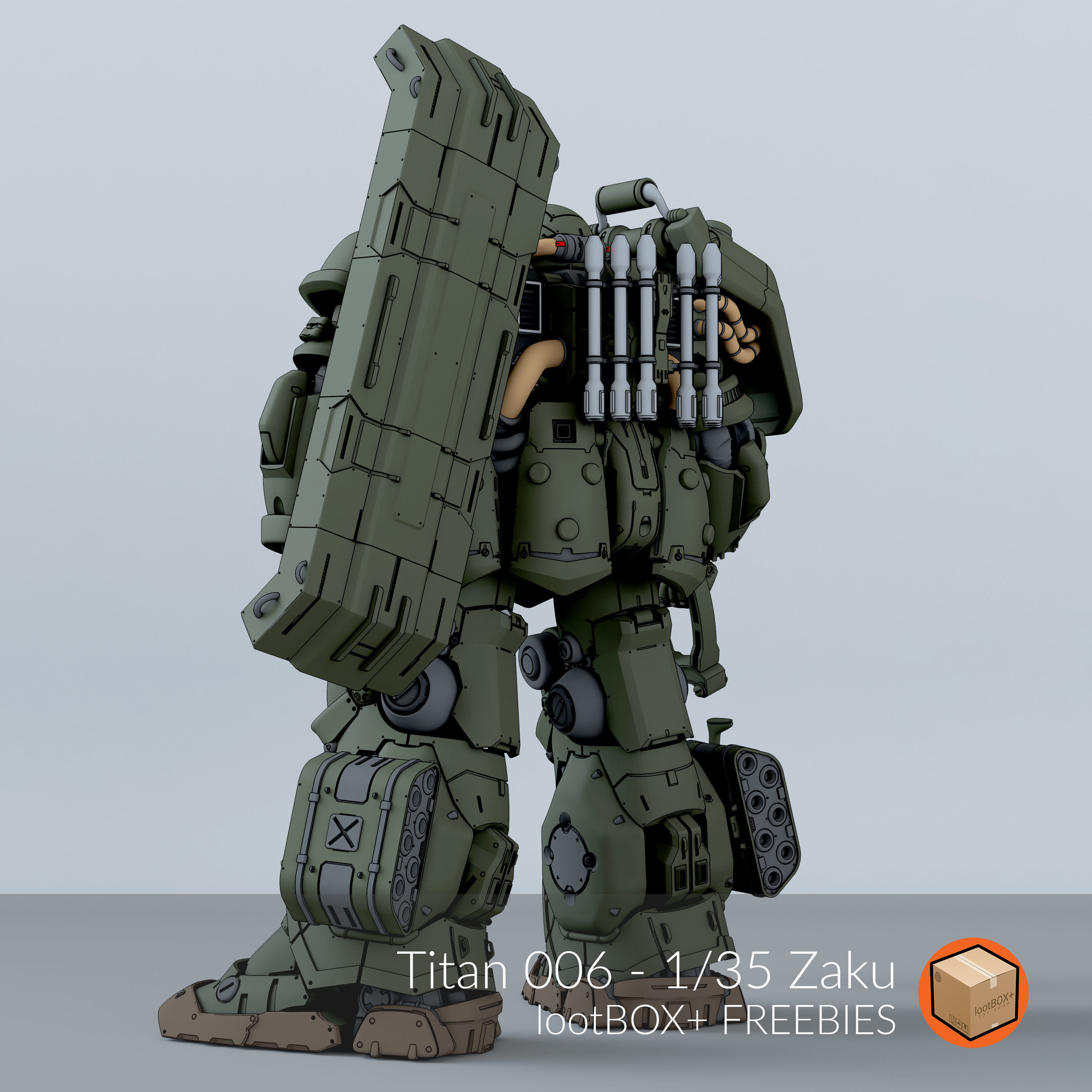 Titan 006 - Zaku free 3D model 3D printable | CGTrader