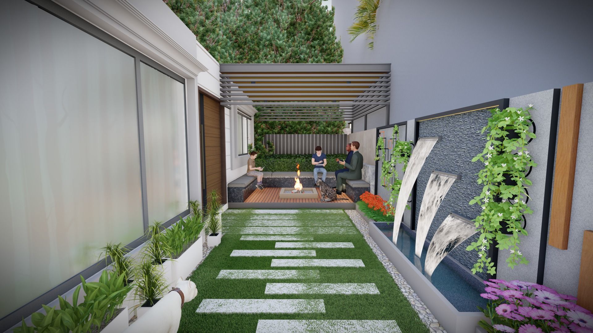 Water Feature Wall SketchUp Model 3D model | CGTrader