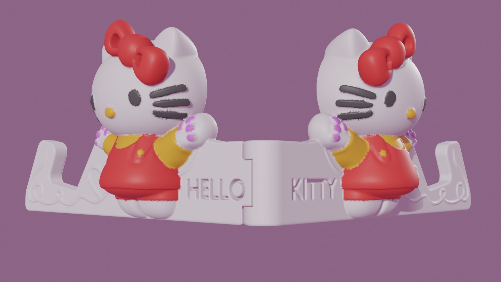 Hello Kitty Phone stand 3D model 3D printable | CGTrader