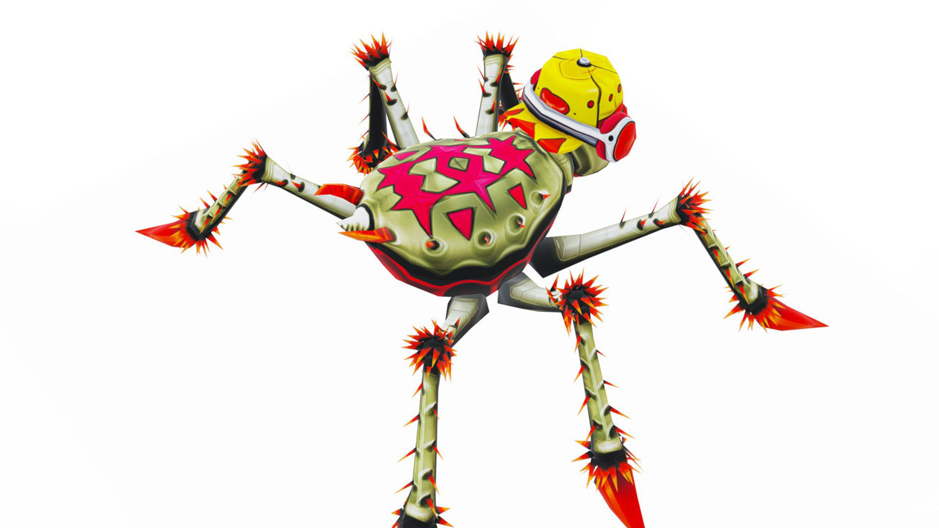 3D model Red Star Spider Funny Cartoon Insect Parasite Beetle Lowpoly ...