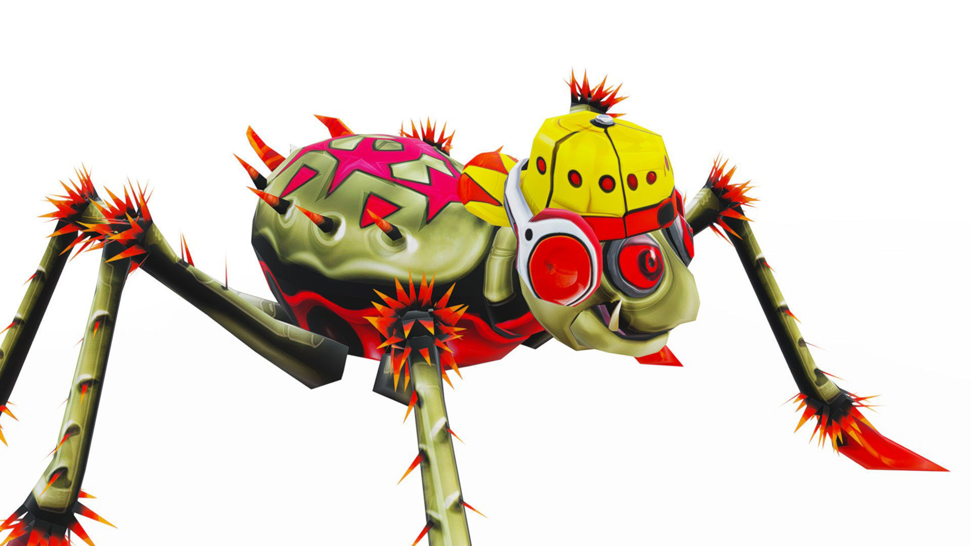 3D model Red Star Spider Funny Cartoon Insect Parasite Beetle Lowpoly ...