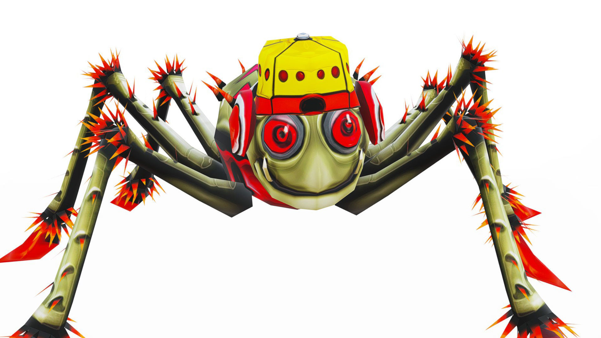 3D model Red Star Spider Funny Cartoon Insect Parasite Beetle Lowpoly ...