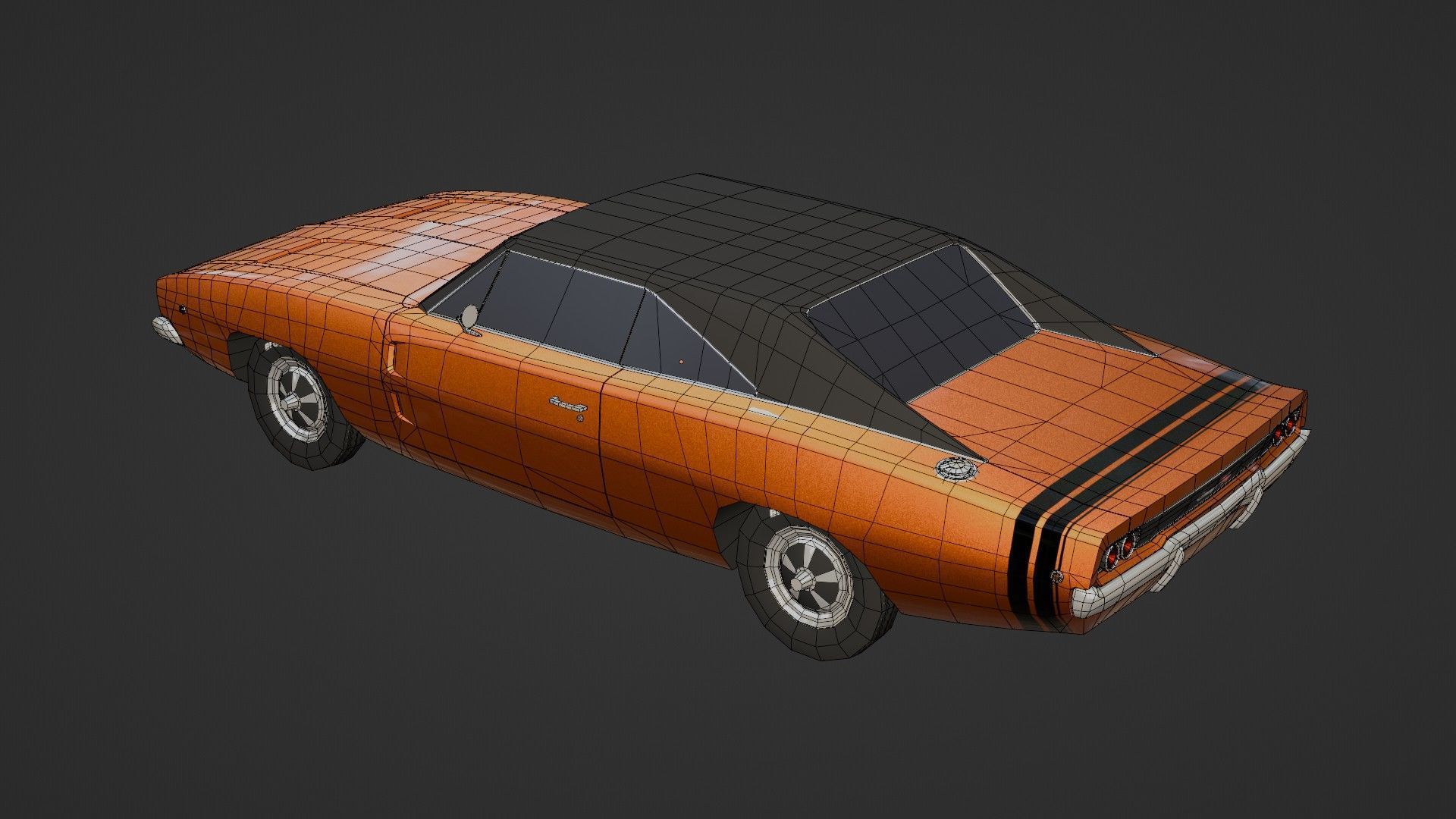3D model Dodge Charger RT 1968 low-poly VR / AR / low-poly | CGTrader