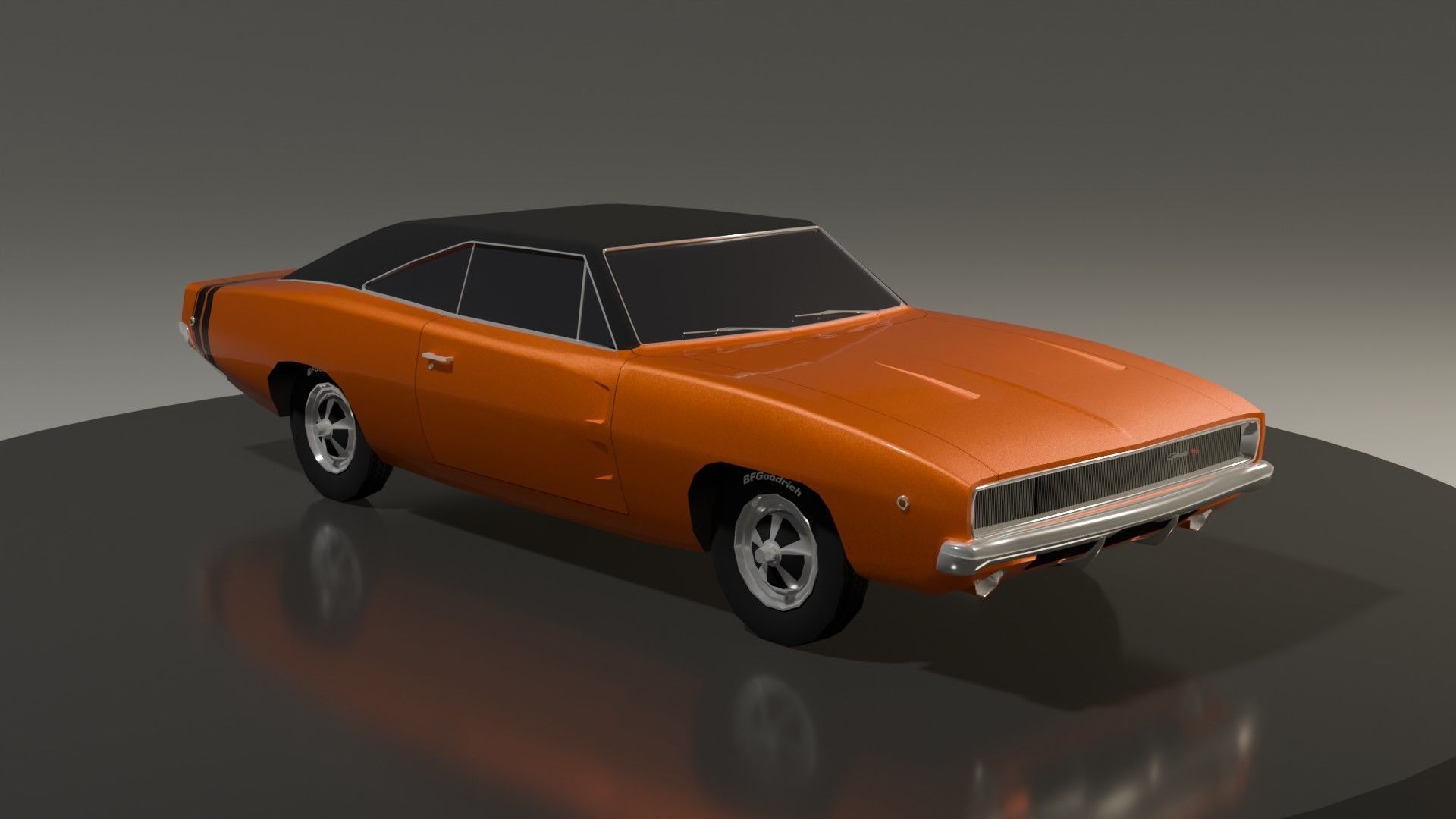 3D model Dodge Charger RT 1968 low-poly VR / AR / low-poly | CGTrader