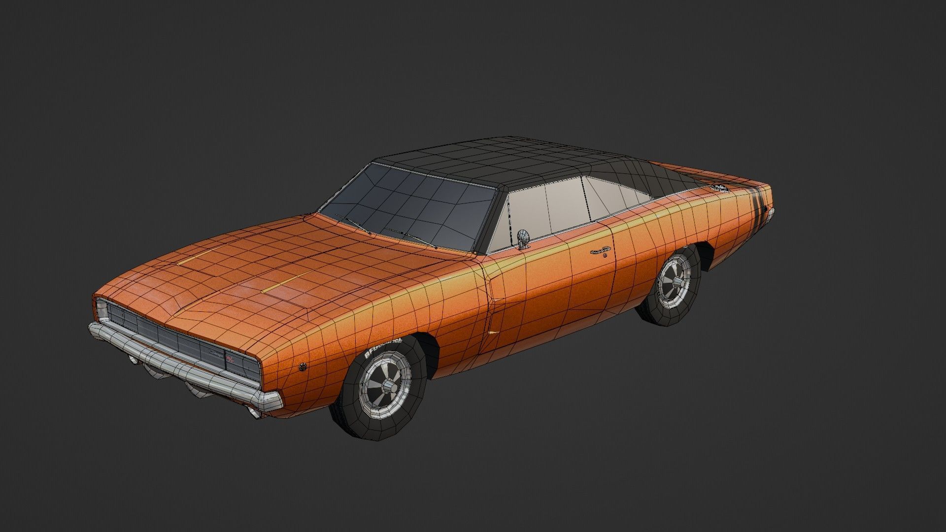 3D model Dodge Charger RT 1968 low-poly VR / AR / low-poly | CGTrader