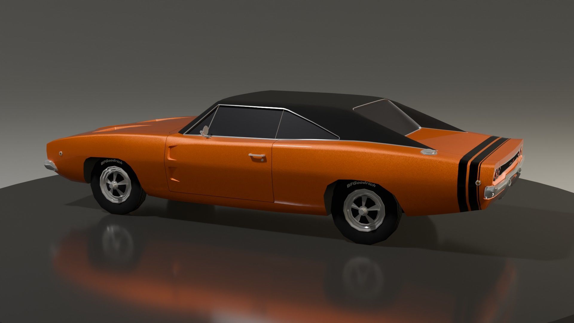 3D model Dodge Charger RT 1968 low-poly VR / AR / low-poly | CGTrader