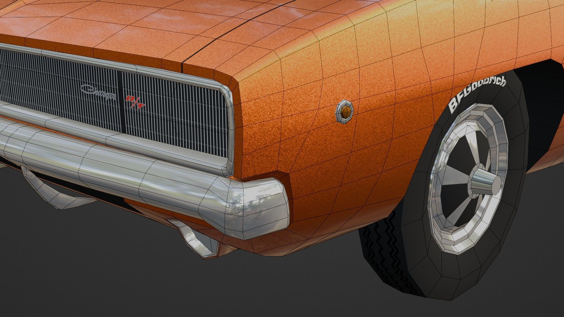 3D model Dodge Charger RT 1968 low-poly VR / AR / low-poly | CGTrader