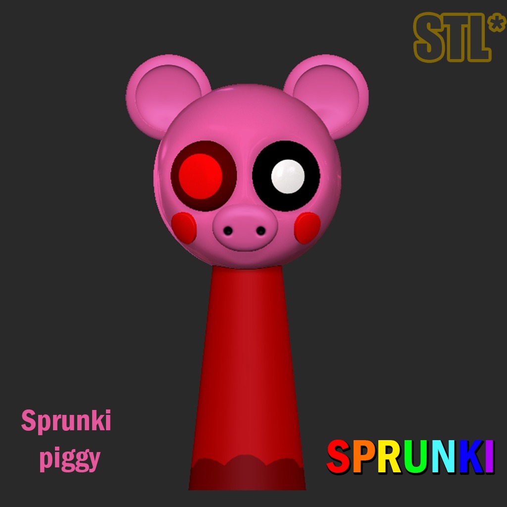 Sprunki Incredibox 3D Model Sprukni piggy STL 3D Character 3D model 3D ...