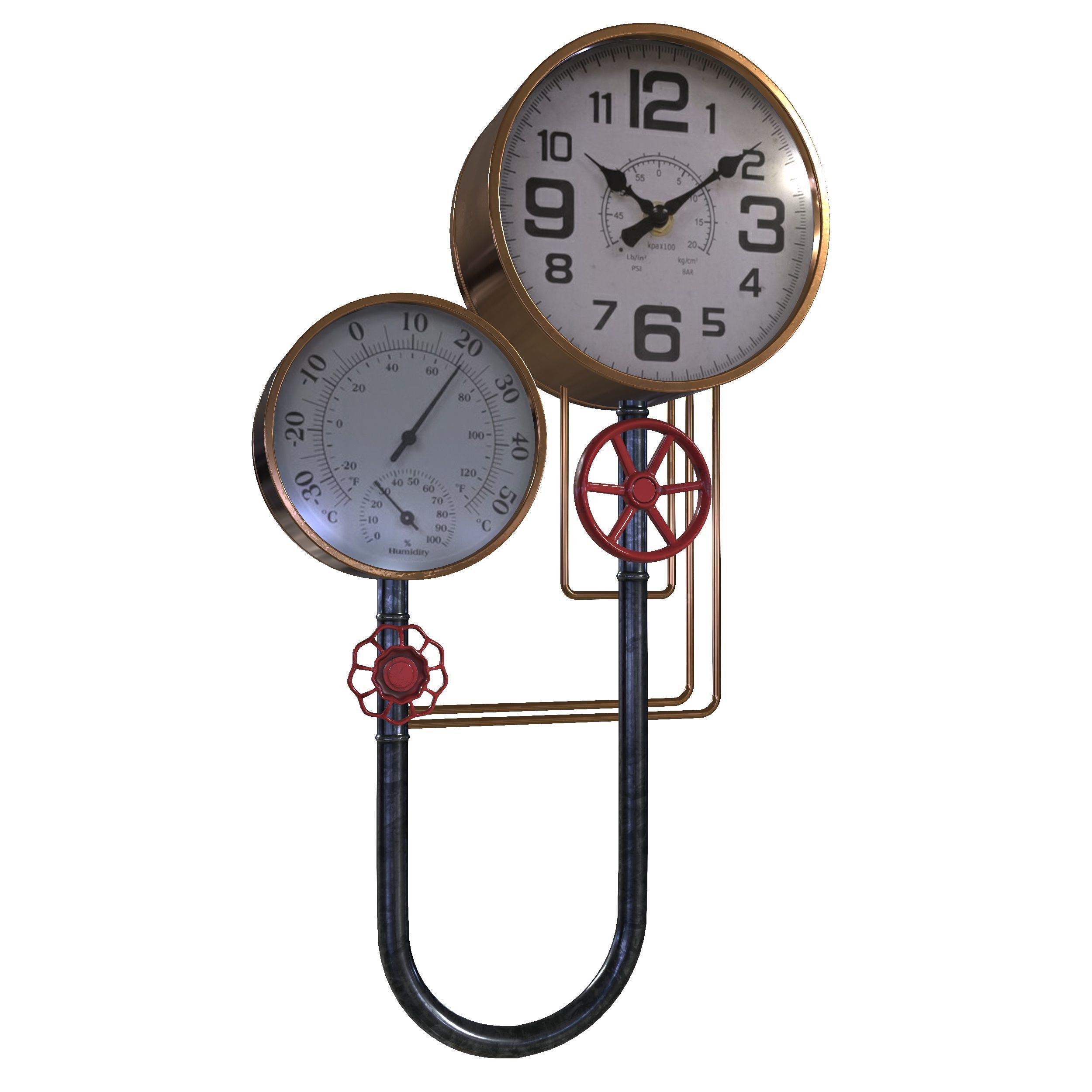 pipe wall clock 3D model | CGTrader