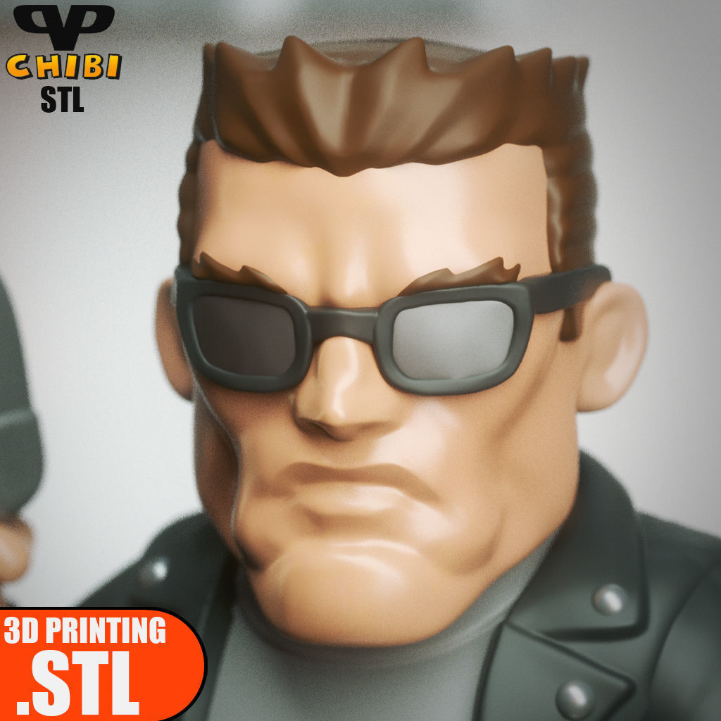T800 Terminator Chibi STL for 3D Printing ChibiSTL 3DXM 3D model 3D ...