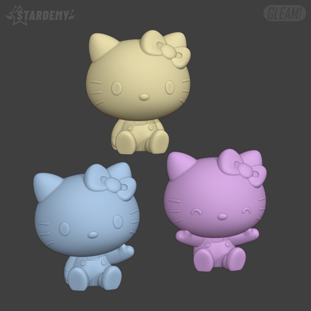 Hello Kitty Chibi 2 Models Easy Print Toy 3D model 3D printable | CGTrader
