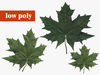 3D model Maple leaf Low-poly textured 3d model for games VR / AR / low ...