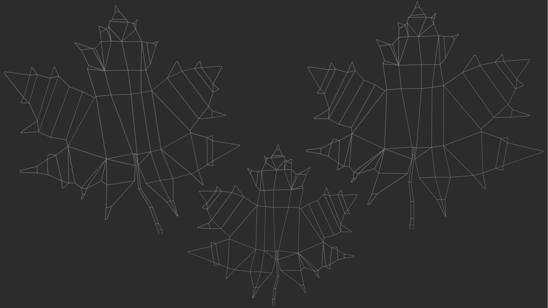 3D model Maple leaf Low-poly textured 3d model for games VR / AR / low ...