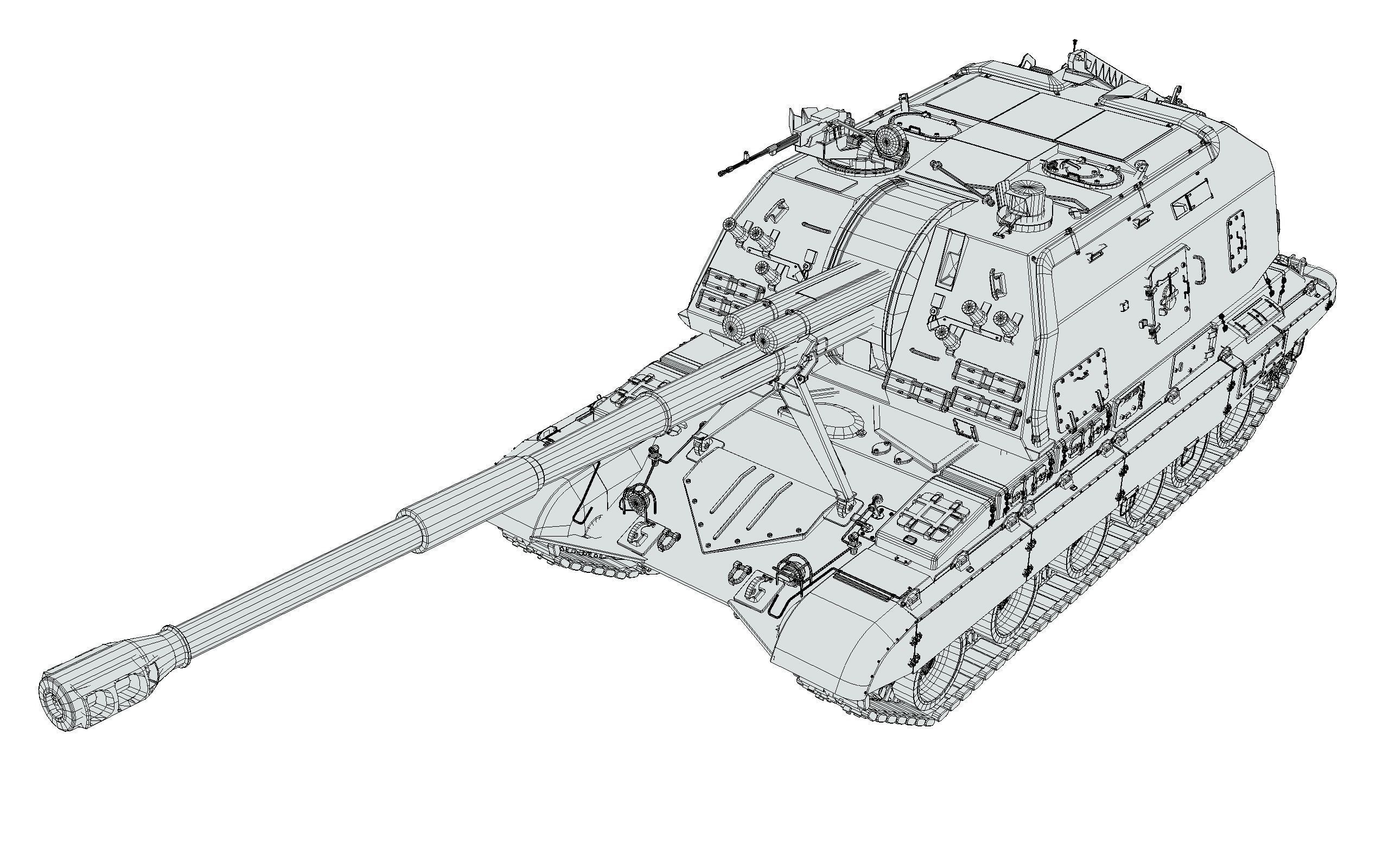 3D model Russian Self Propelled Howitzer 2S19 Msta-S USSR Military VR ...