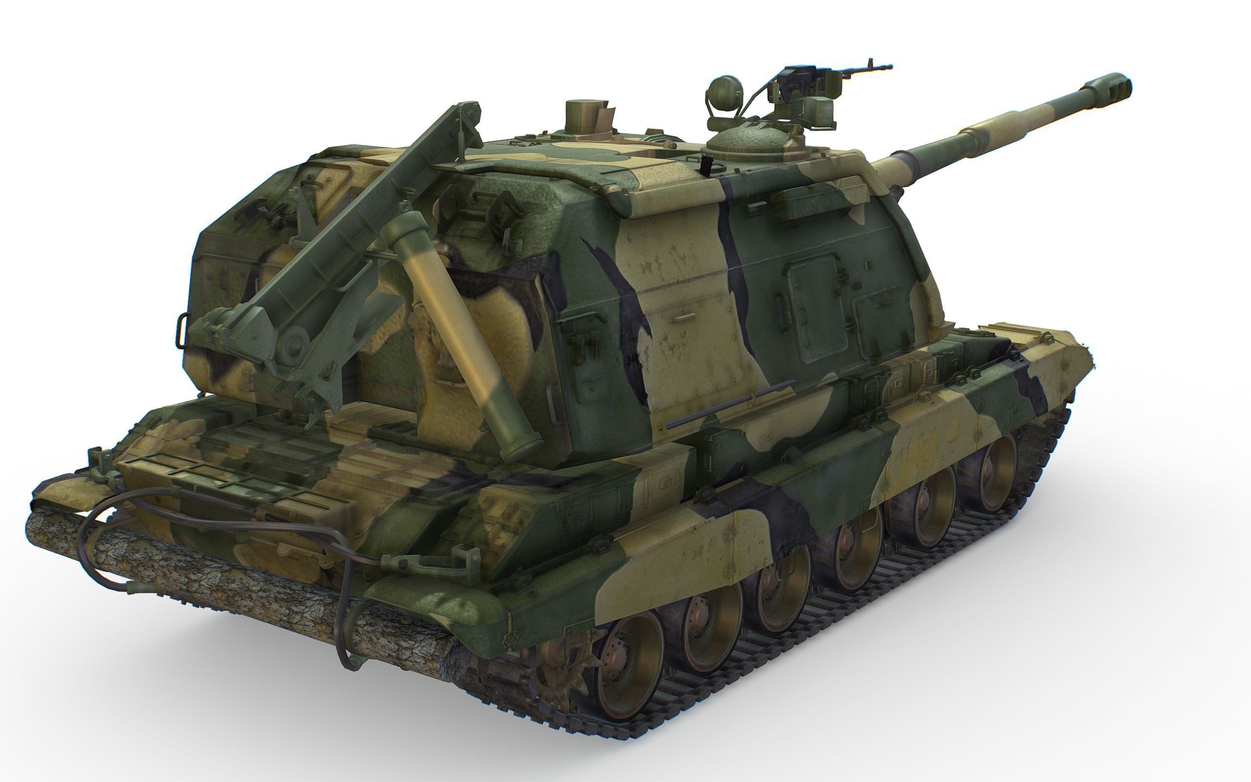 3D model Russian Self Propelled Howitzer 2S19 Msta-S USSR Military VR / AR / low-poly | CGTrader