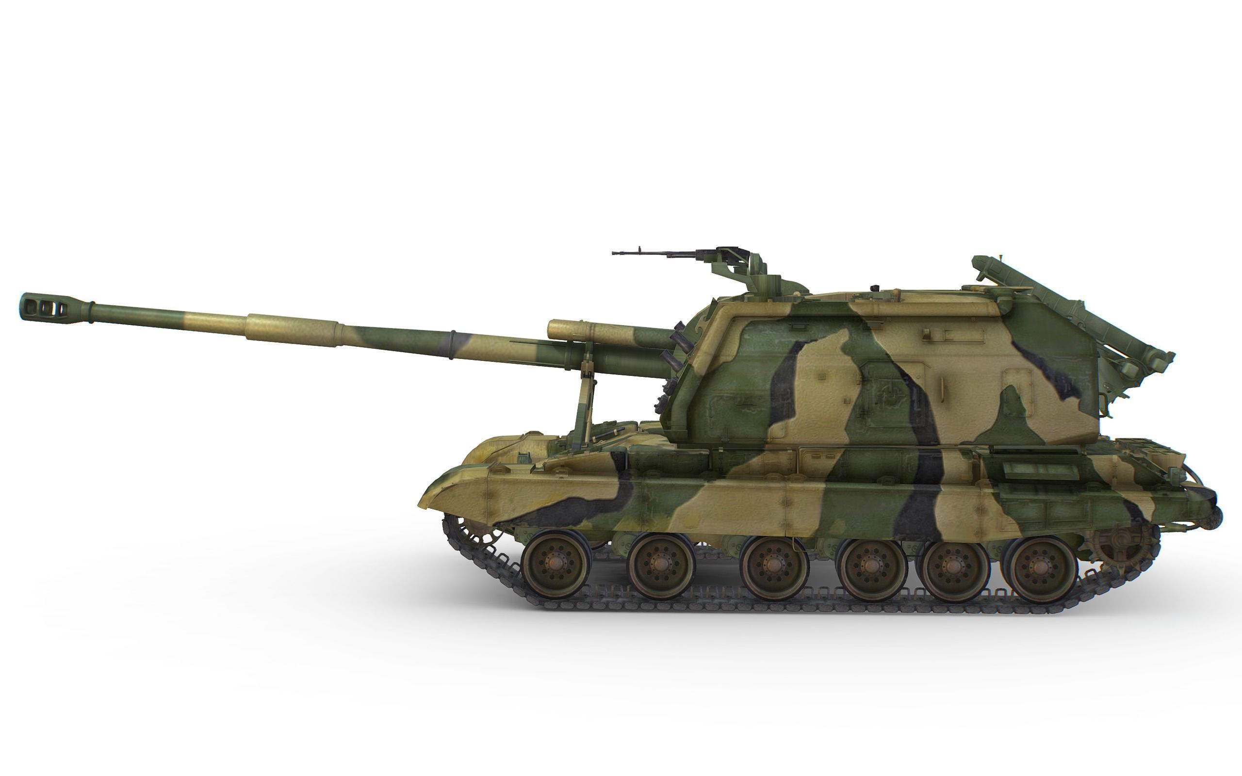 3D model Russian Self Propelled Howitzer 2S19 Msta-S USSR Military VR / AR / low-poly | CGTrader