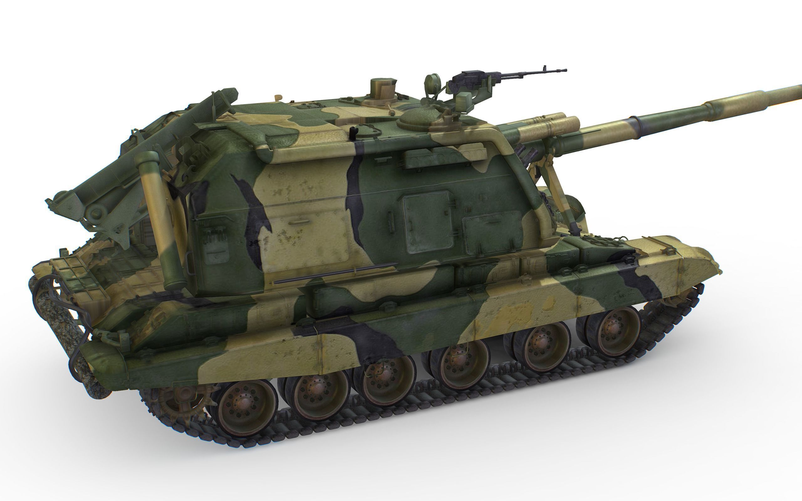 3D model Russian Self Propelled Howitzer 2S19 Msta-S USSR Military VR / AR / low-poly | CGTrader