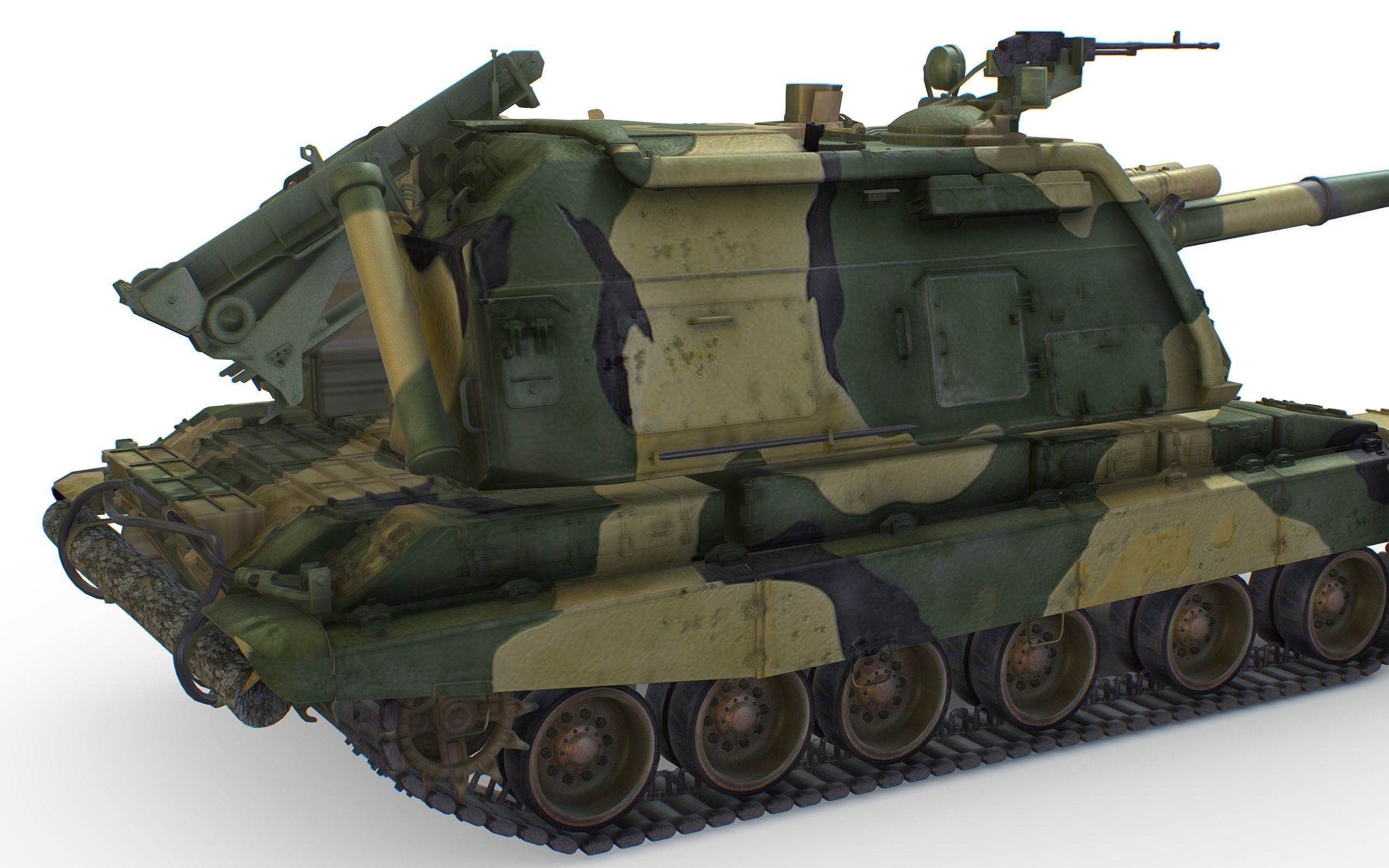 3D model Russian Self Propelled Howitzer 2S19 Msta-S USSR Military VR / AR / low-poly | CGTrader