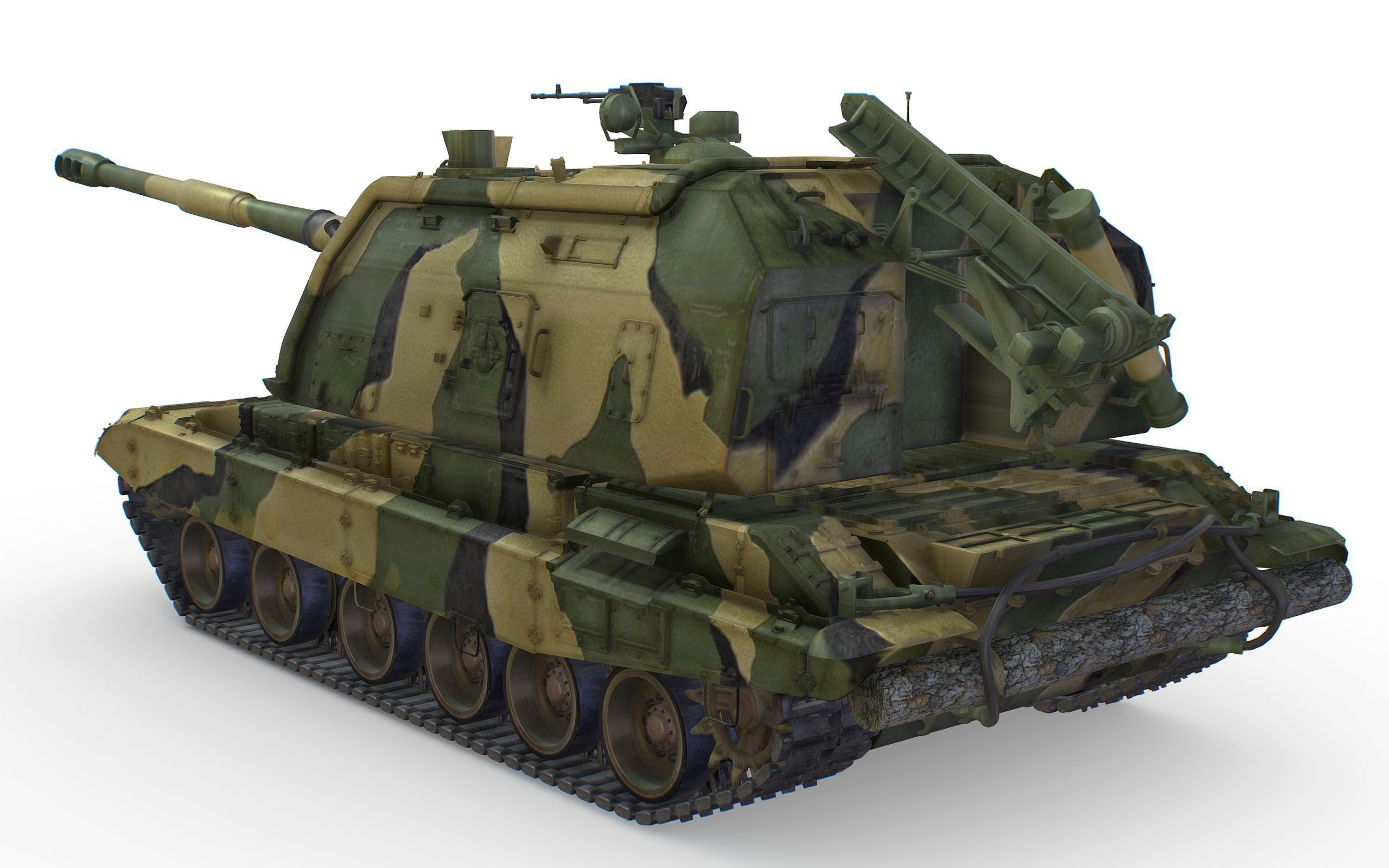 3D model Russian Self Propelled Howitzer 2S19 Msta-S USSR Military VR / AR / low-poly | CGTrader