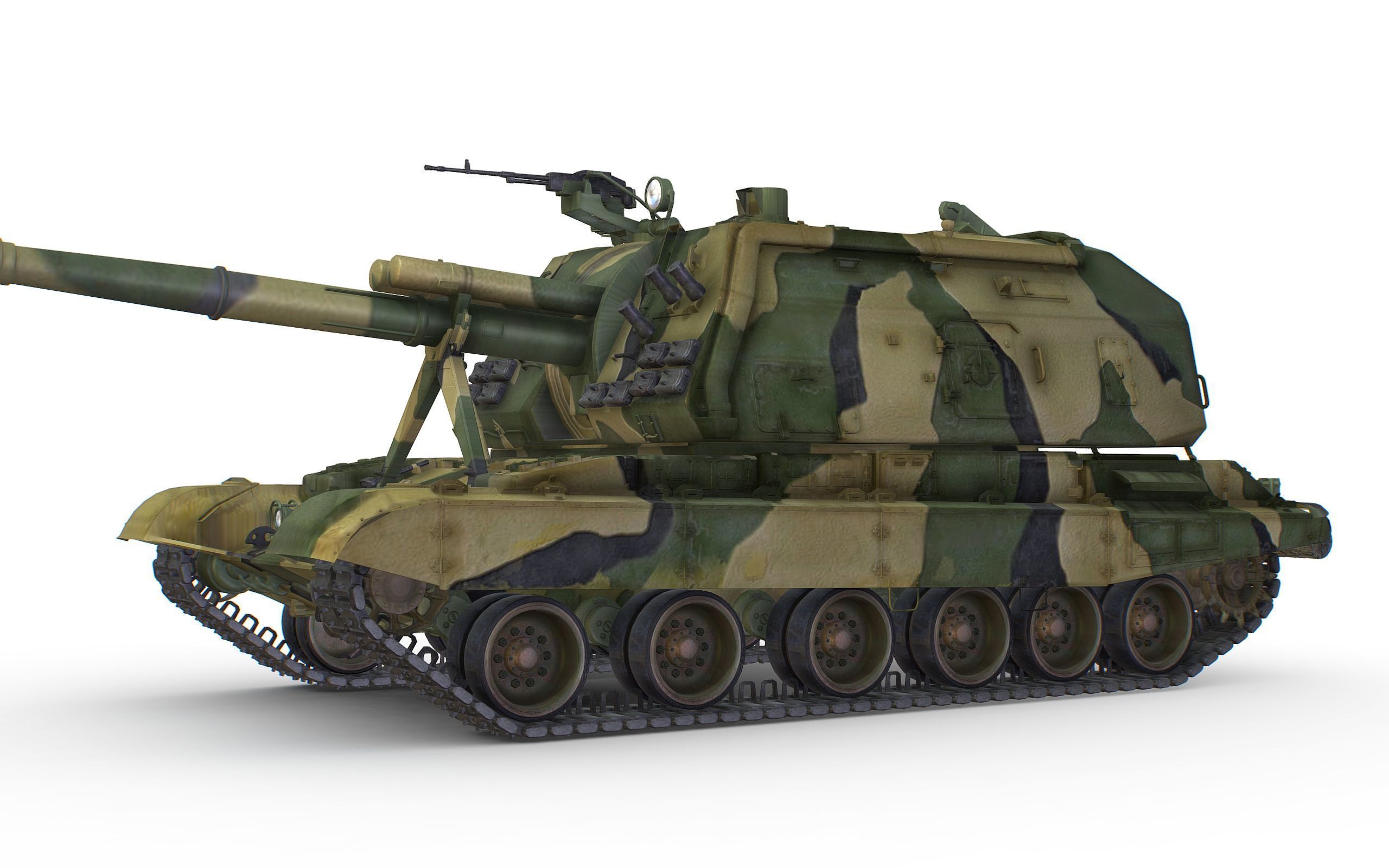 3D model Russian Self Propelled Howitzer 2S19 Msta-S USSR Military VR / AR / low-poly | CGTrader