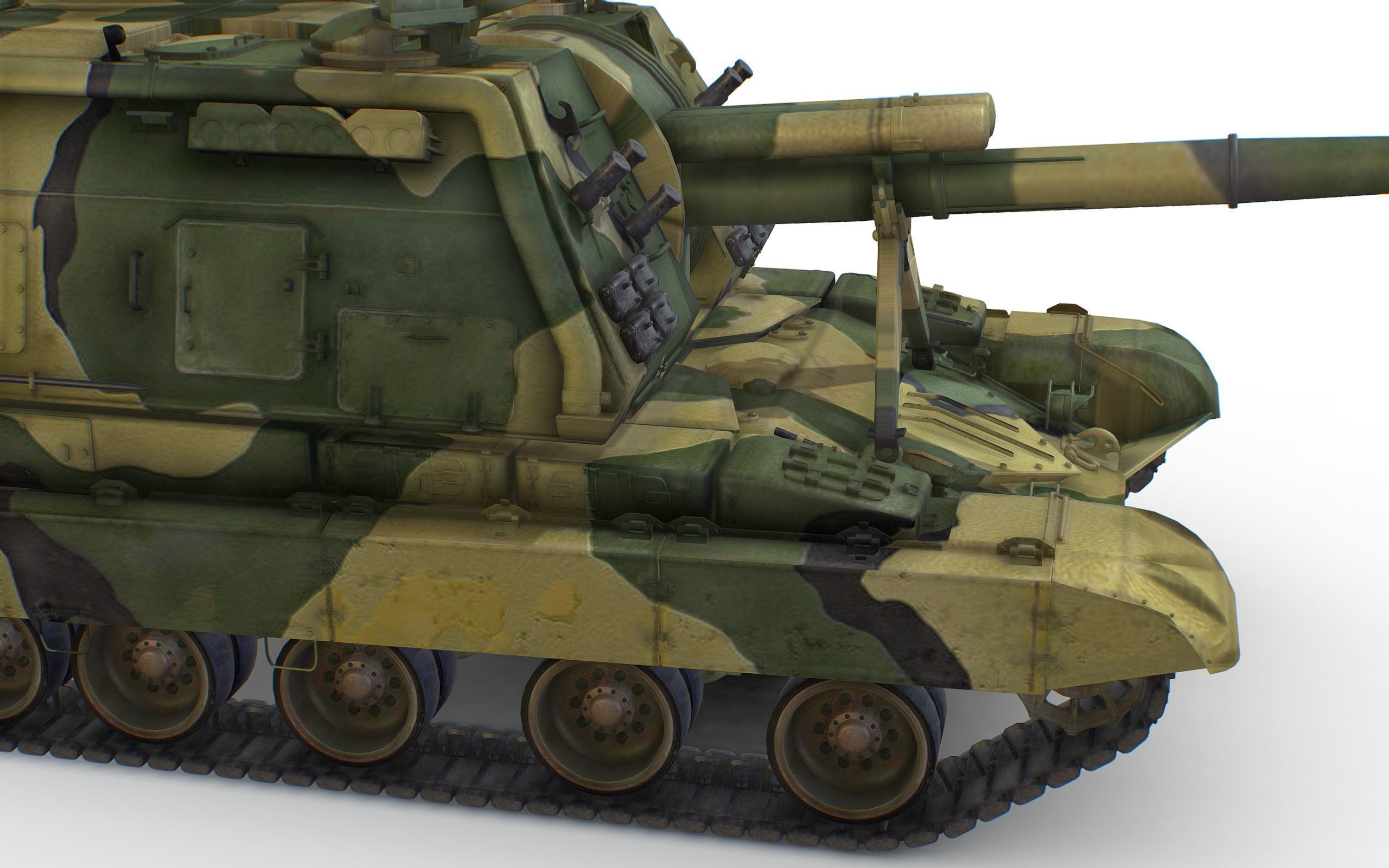 3D model Russian Self Propelled Howitzer 2S19 Msta-S USSR Military VR / AR / low-poly | CGTrader