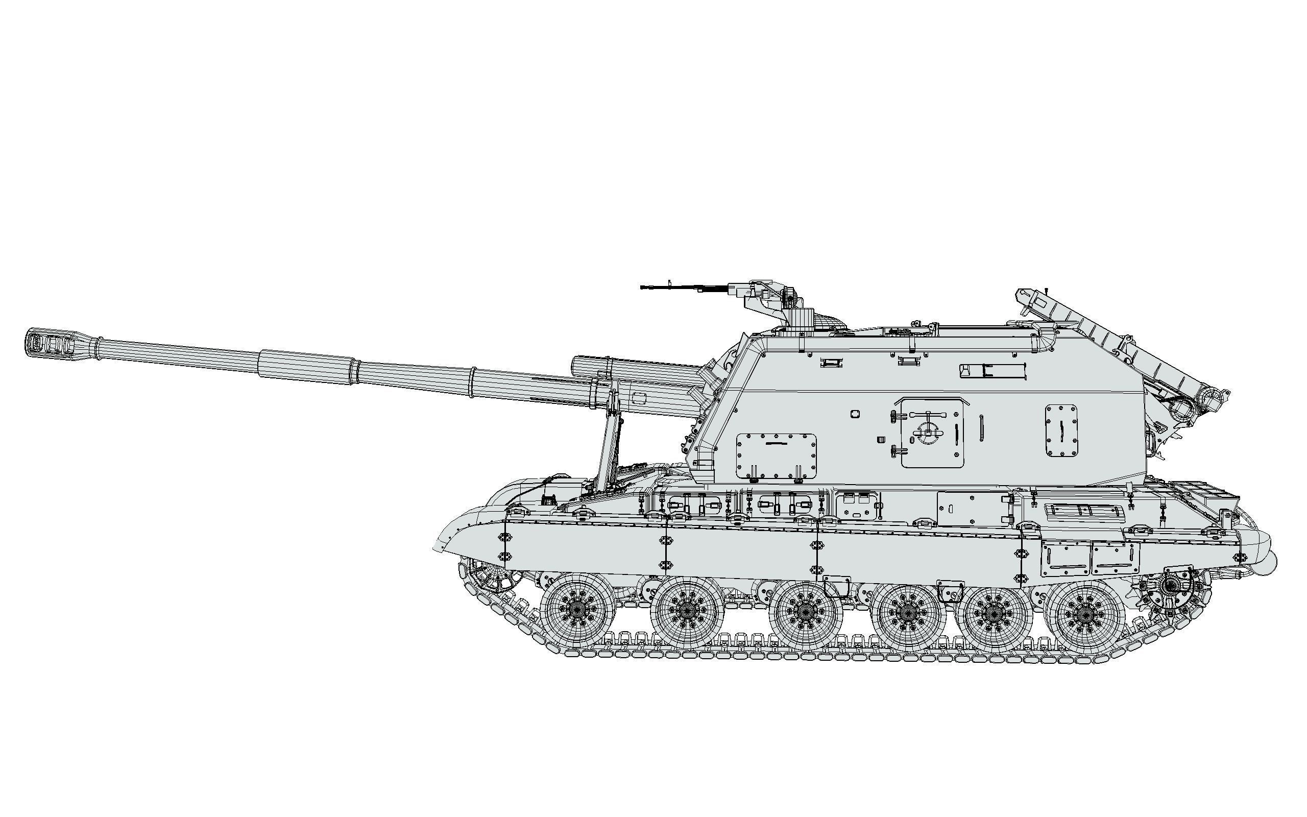 3D model Russian Self Propelled Howitzer 2S19 Msta-S USSR Military VR / AR / low-poly | CGTrader
