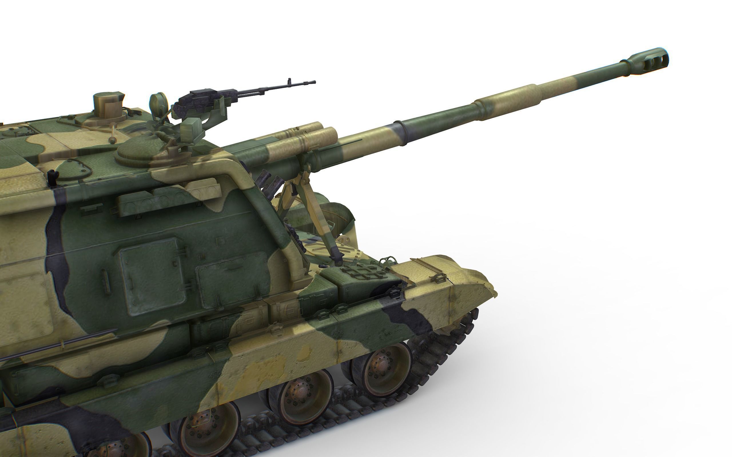 3D model Russian Self Propelled Howitzer 2S19 Msta-S USSR Military VR / AR / low-poly | CGTrader